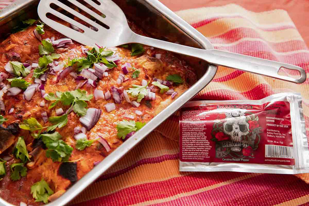 Reaper Chicken Enchiladas | maddog357.com Mad Dog 357 Chilies blog