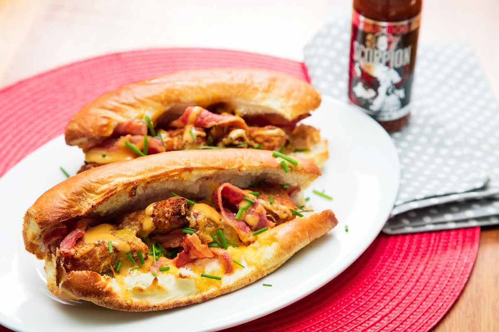 Spicy Southern Bird Dog | hot dogs, Mad Dog 357 Scorpion Hot Sauce, mad ...